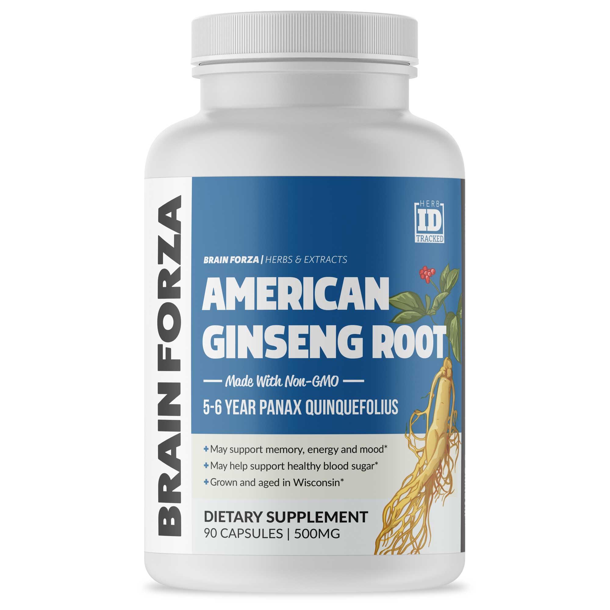 Wisconsin American Ginseng Root, 90 Capsules – Brain Forza®