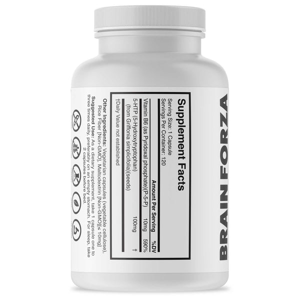 Brain Forza Natural 5-HTP 100mg w/ Vitamin B6, 120 Capsules – Brain Forza®